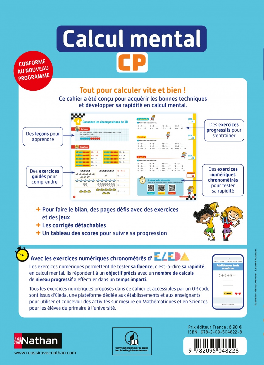 Calcul Mental CP 6-7 ans - Cahier d'exercices progressifs et corrigés | Nathan