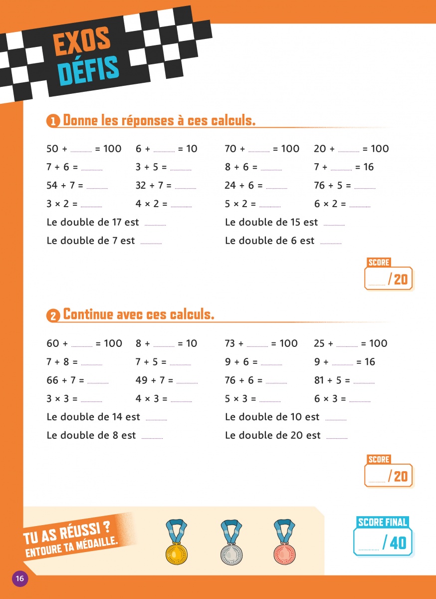 Calcul Mental CE2 8-9 ans - Cahier d'exercices progressifs avec tables ...