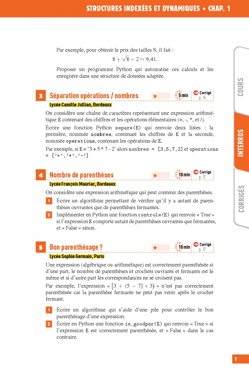 NSI (Numérique et Sciences Informatiques) Terminale - Interros des ...