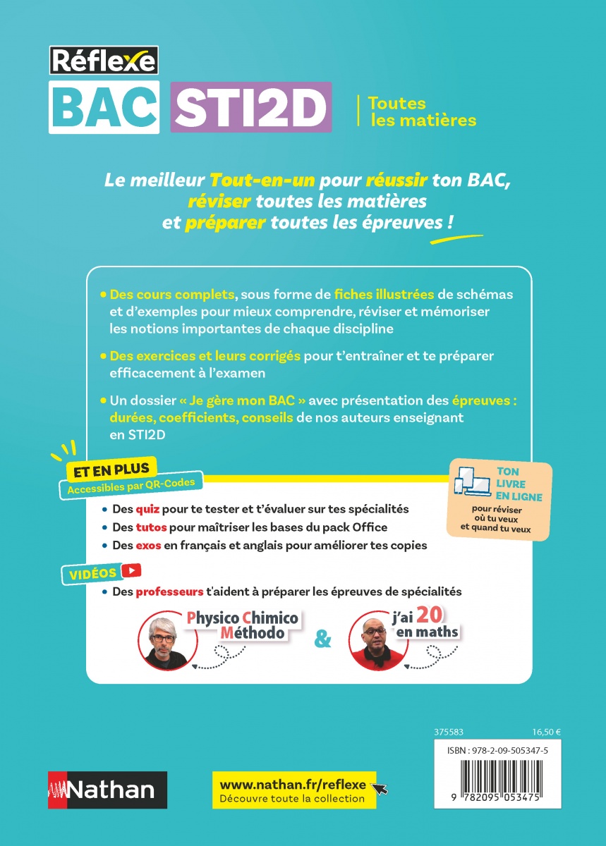 Bac STI2D Tle - Toutes les matières - Réflexe - 2026 | Nathan